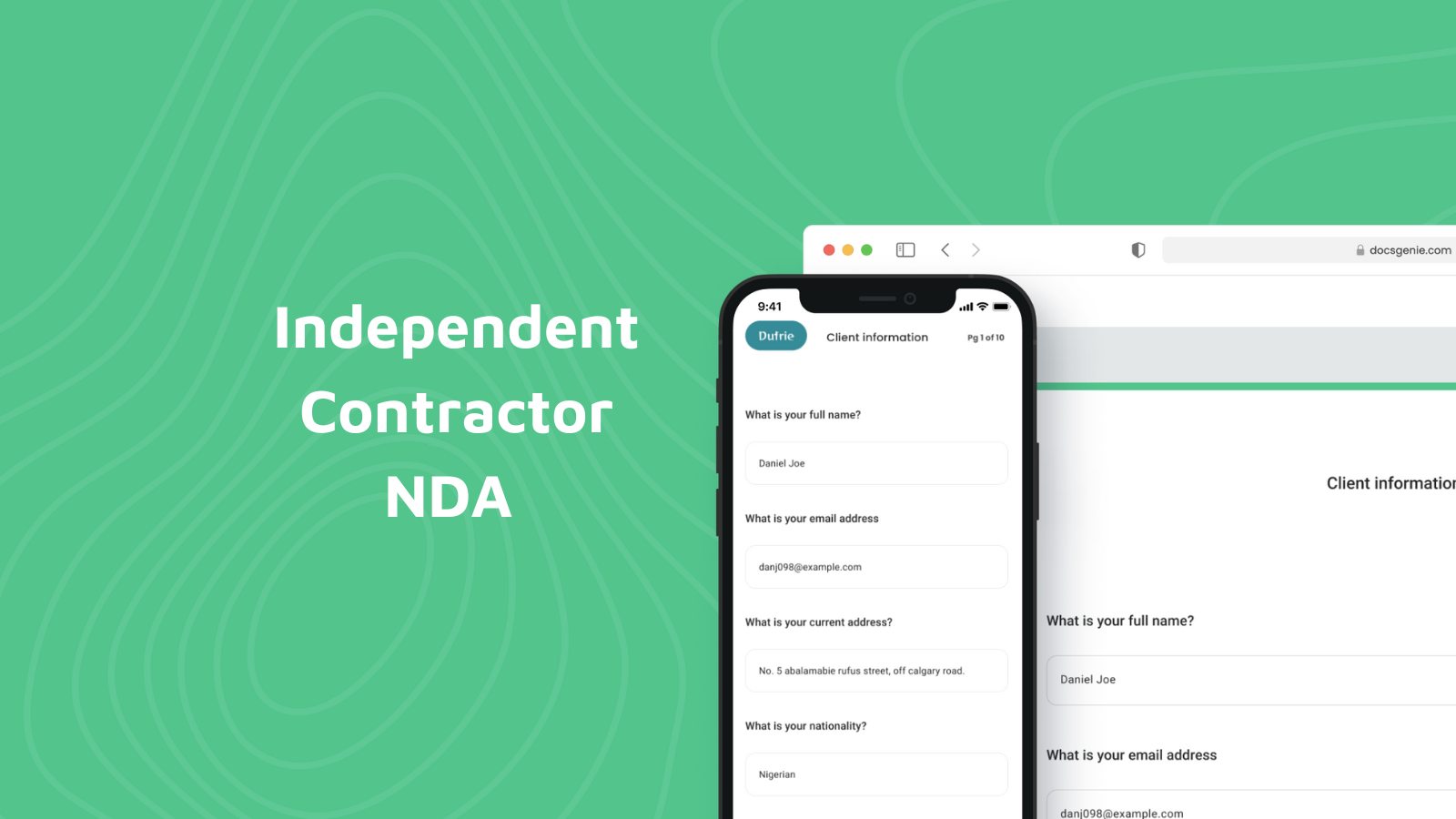 Free Independent Contractor NDA Template - DocsGenie