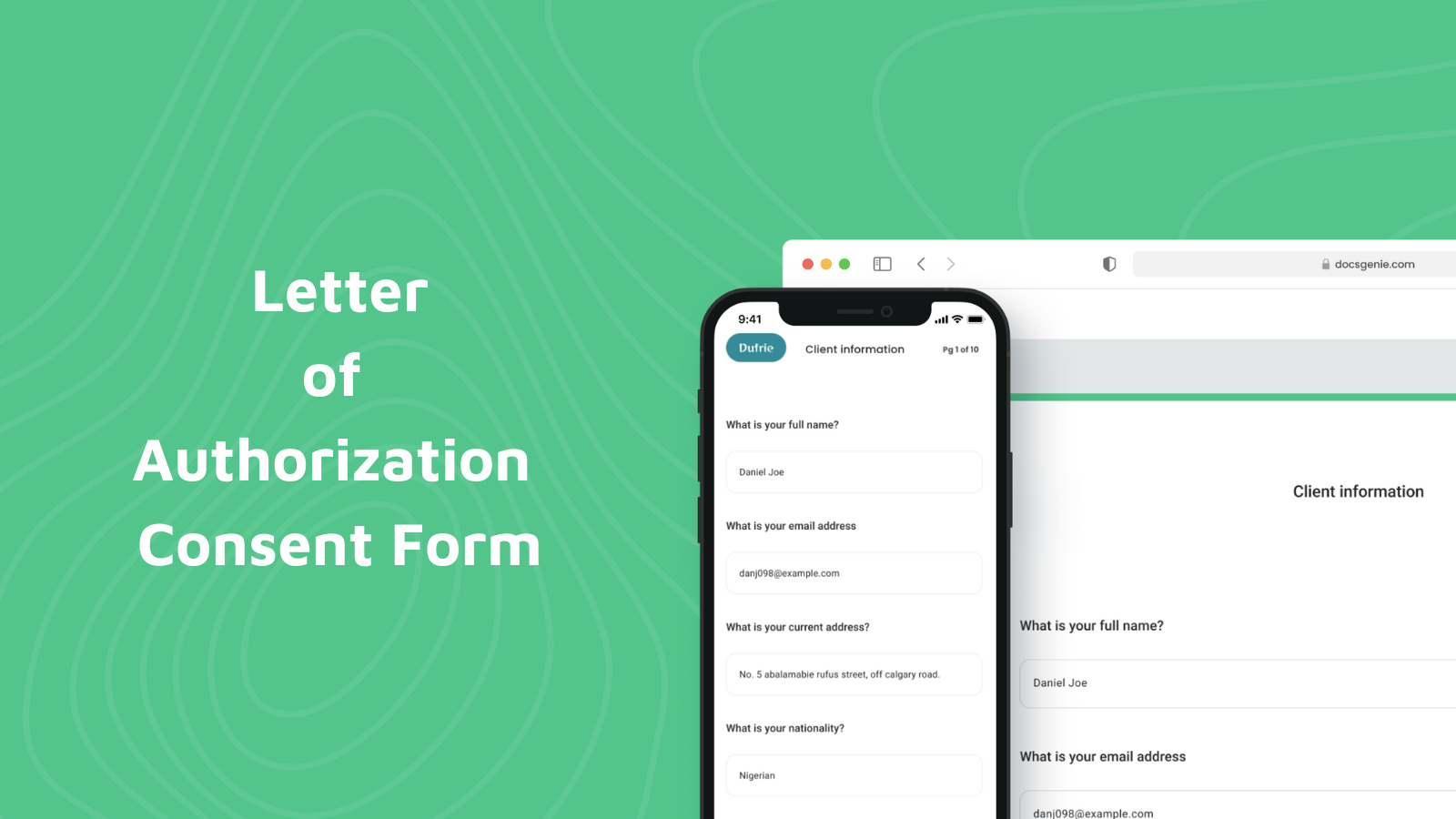 Free Letter of Authorization Consent Form Template - DocsGenie