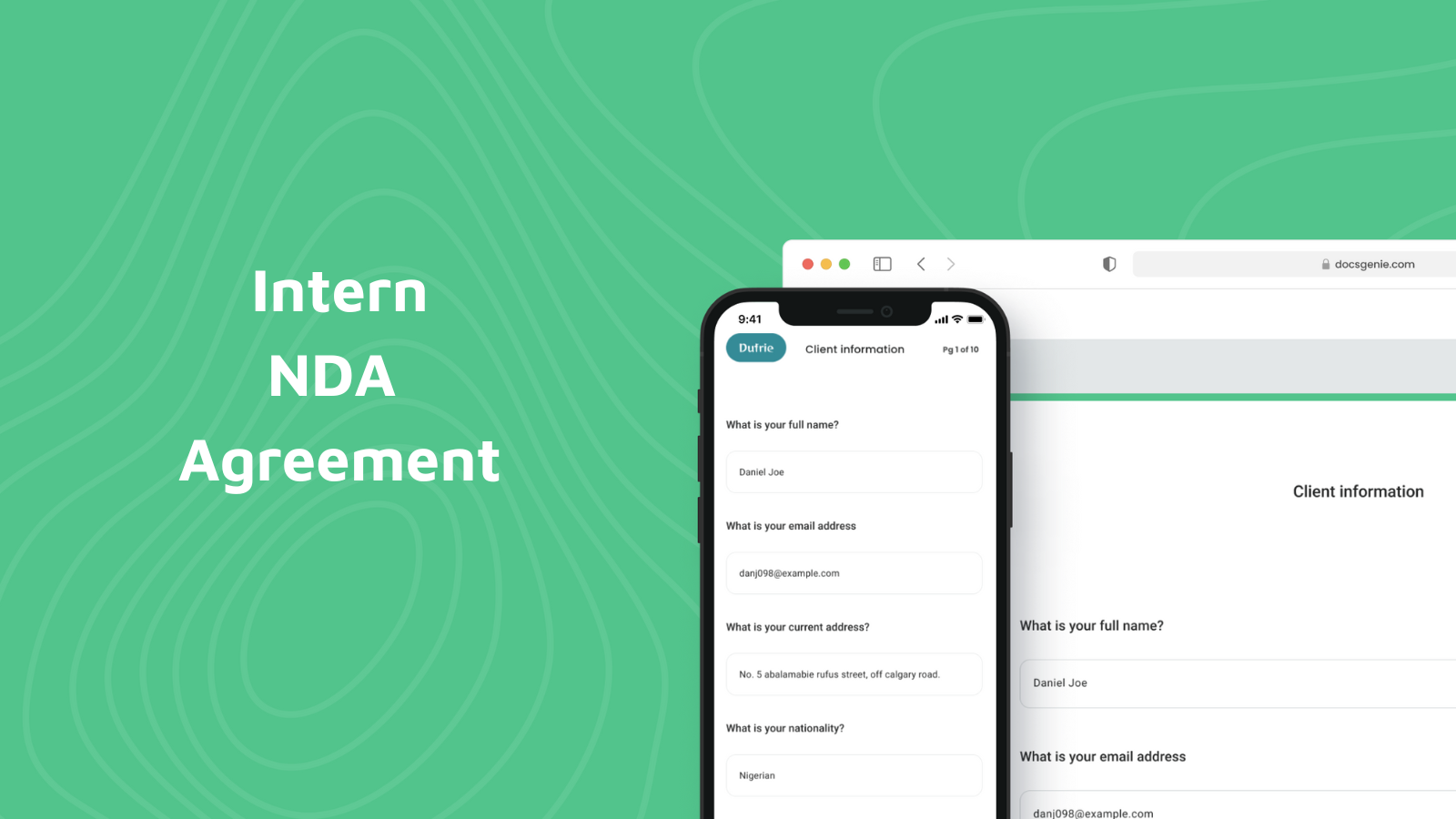 Free Intern NDA Agreement Template - DocsGenie