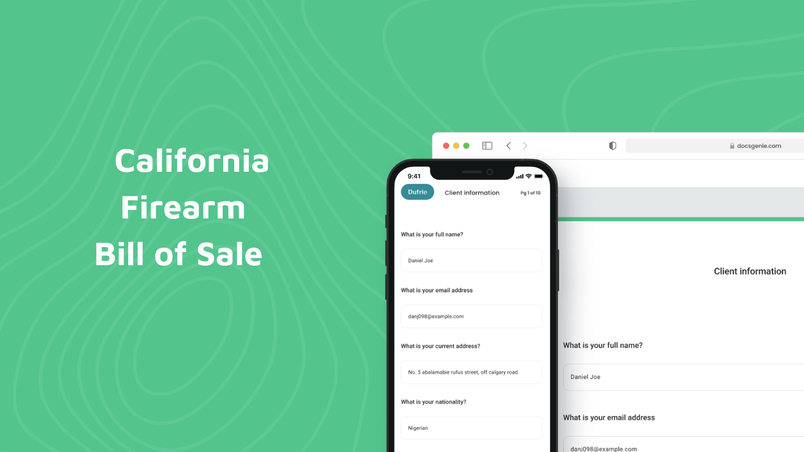Free California Firearm Bill of Sale Form Template - DocsGenie
