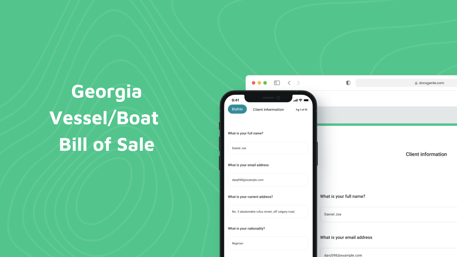 Free Georgia Vessel/Boat Bill of Sale Form Template - DocsGenie