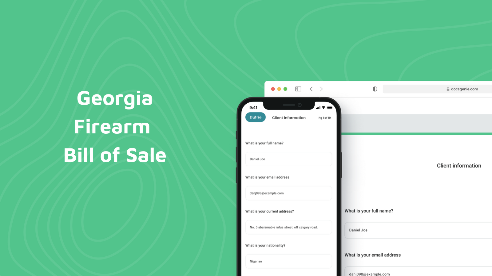 Free Georgia Firearm Bill of Sale Form Template - DocsGenie